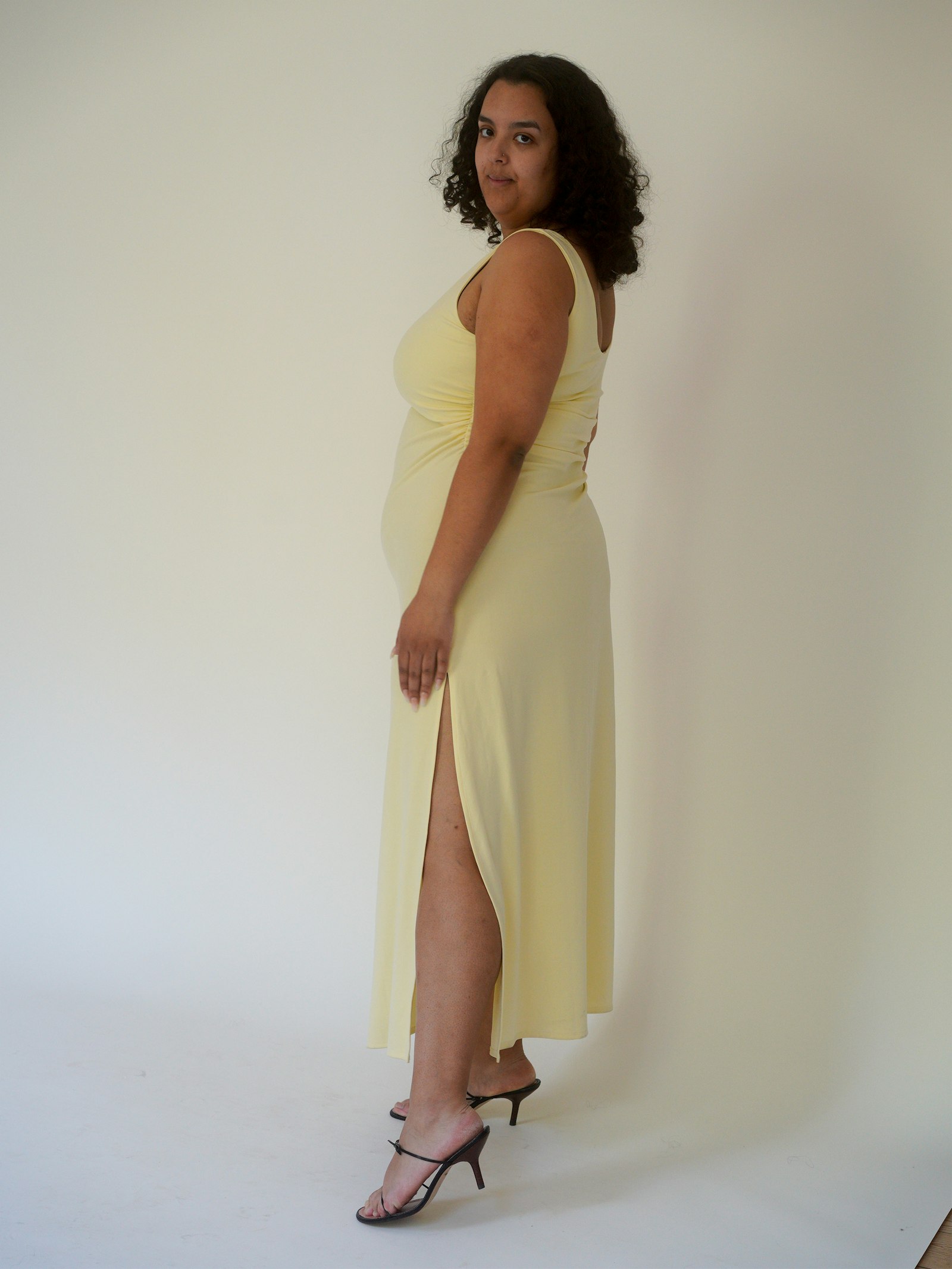 Citrine Midi Slip Dress Light Yellow Light Yellow Djerf Avenue