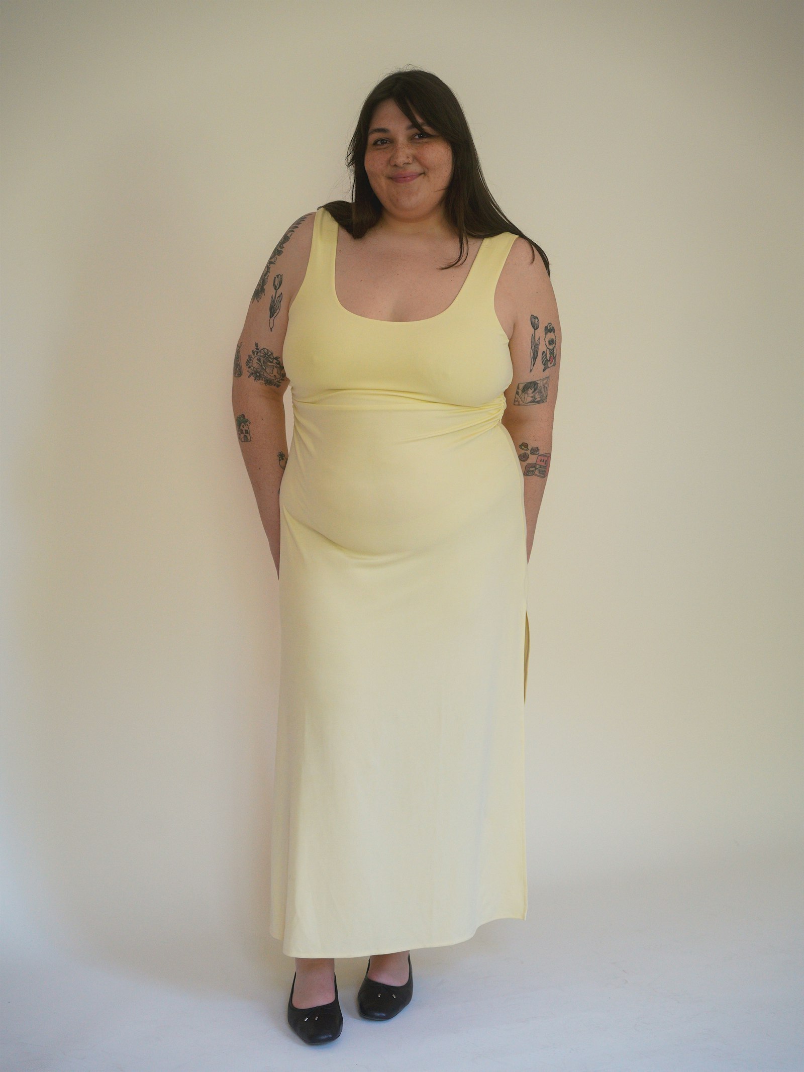 Citrine Midi Slip Dress Light Yellow Light Yellow Djerf Avenue